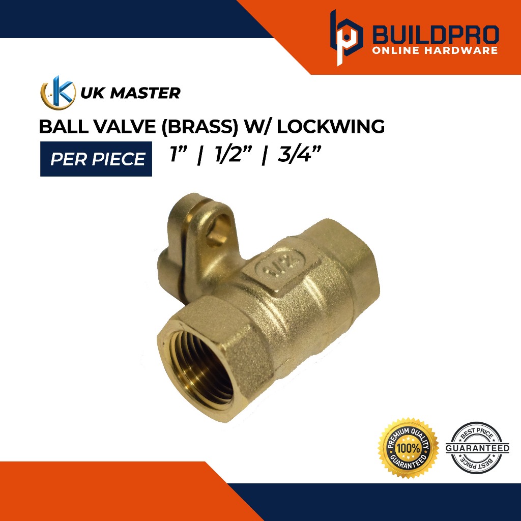 UK MATER BRASS BALL VALVE WITH LOCKWING | Shopee Philippines