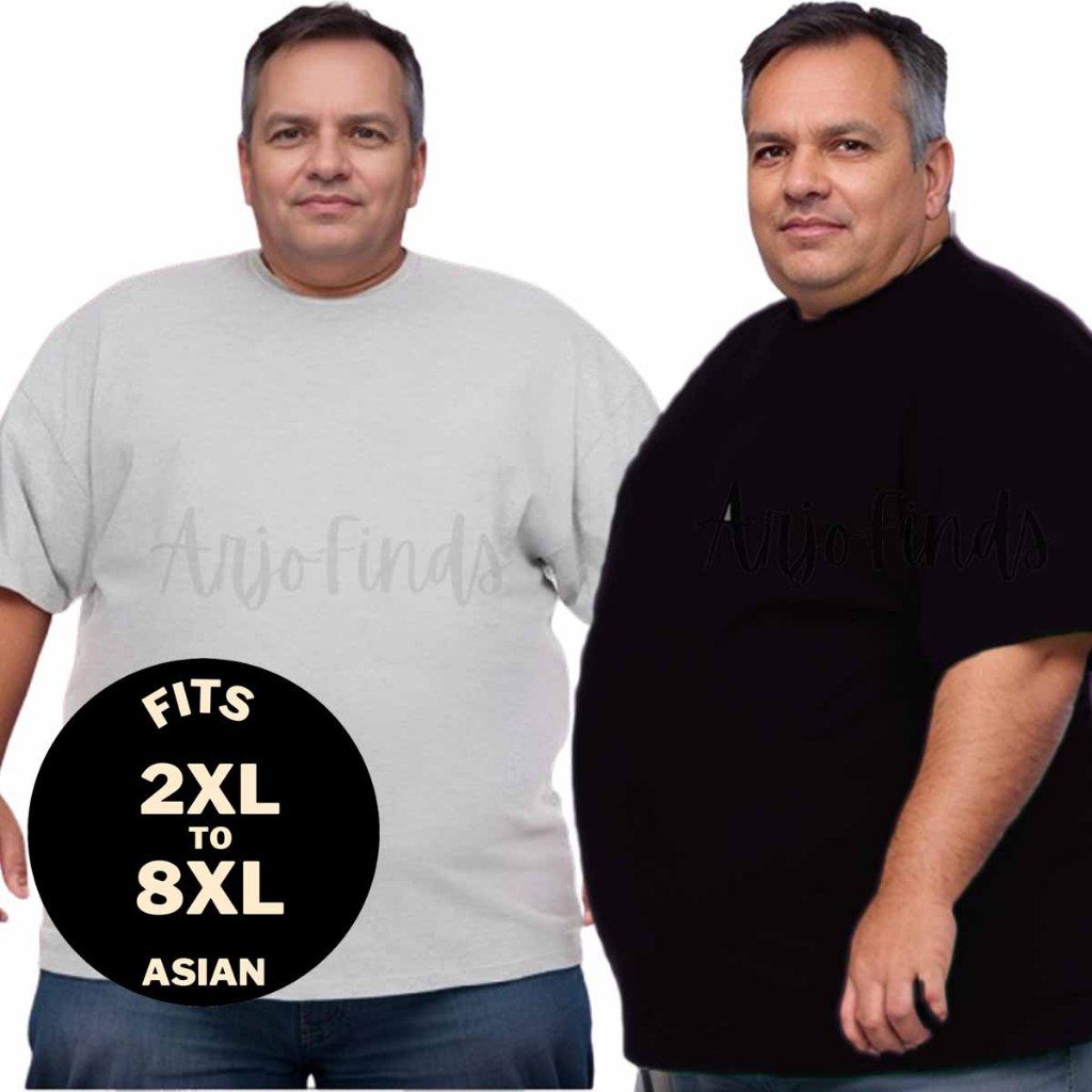 Plus Size Unisex T-Shirt (2XL-9XL) – Cotton Spandex Round Neck Tee for ...
