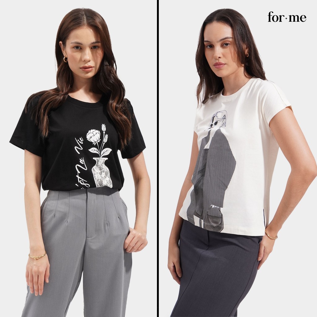 ForMe Regular Fit Graphic T-Shirt Collection For Women | Shopee Philippines