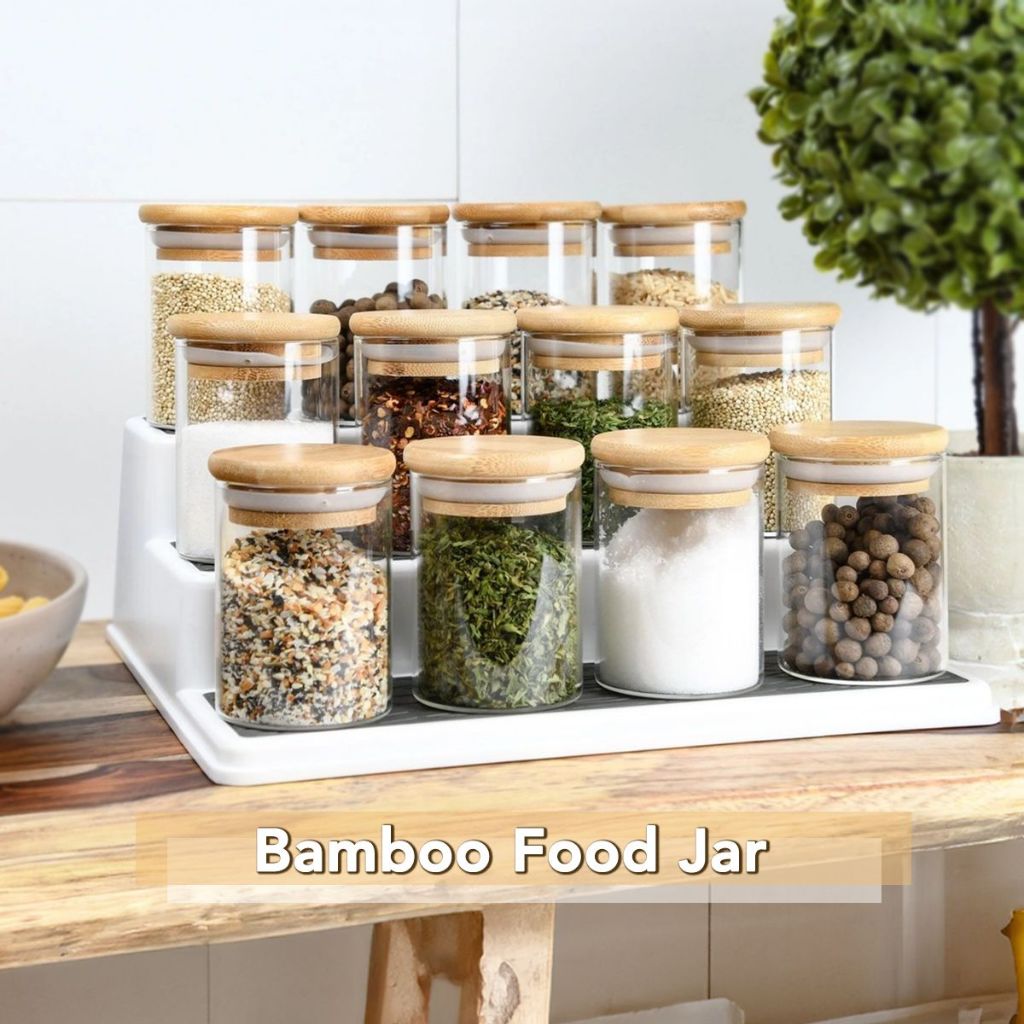HomeIQ Glass Jar with Bamboo Lid | Shopee Philippines