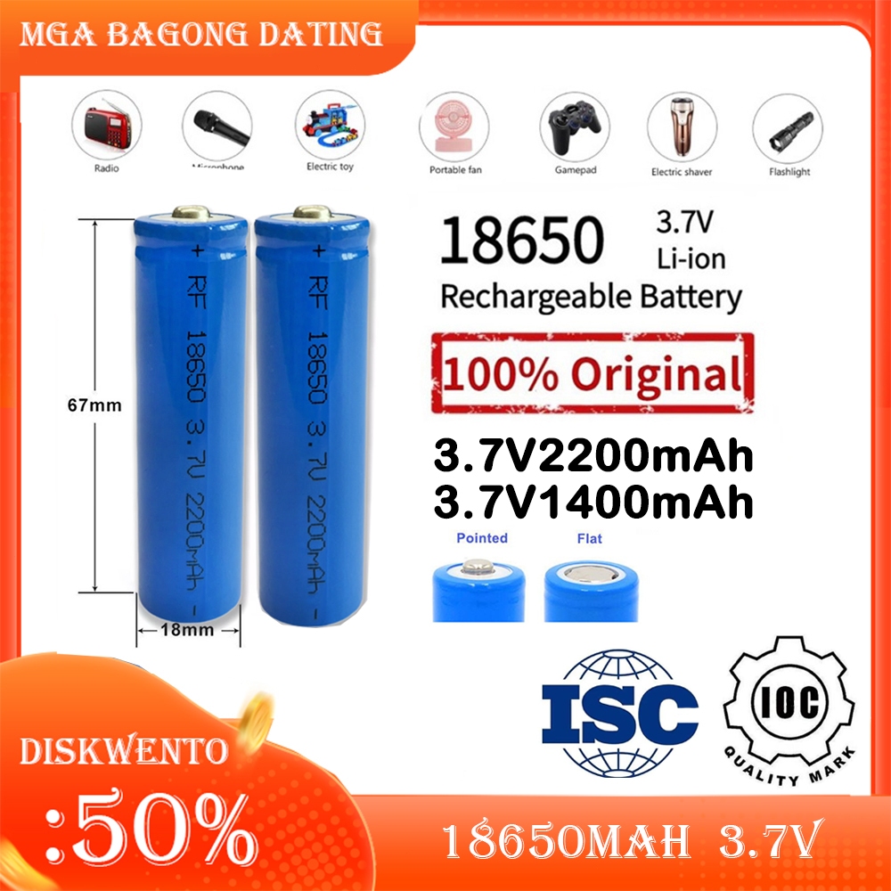 18650 2200mAh/14500 1300mAh Battery WithCharger Original 2800mAh 3.7V Li-ionLarge Capacity ...