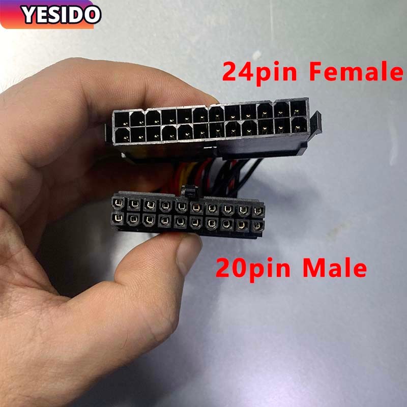 Desktop computer motherboard power cable 24 pin female to 20 pin male ...