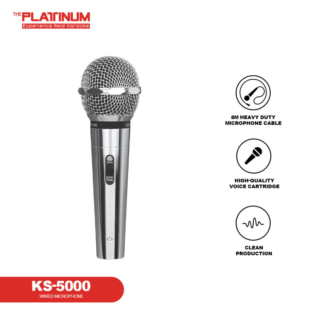Platinum Karaoke KS-5000 High-End Dynamic Wired Microphone | Shopee Philippines