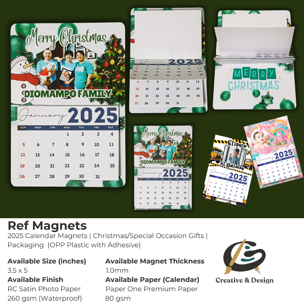 2025 Calendar Magnets | Customizable | Size: 3.5inches x 5 inches | 12 ...