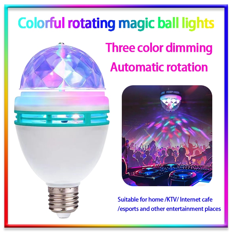 E27 220V 3W LED Auto Rotating Stage Light DJ Disco ktv Crystal Light ...
