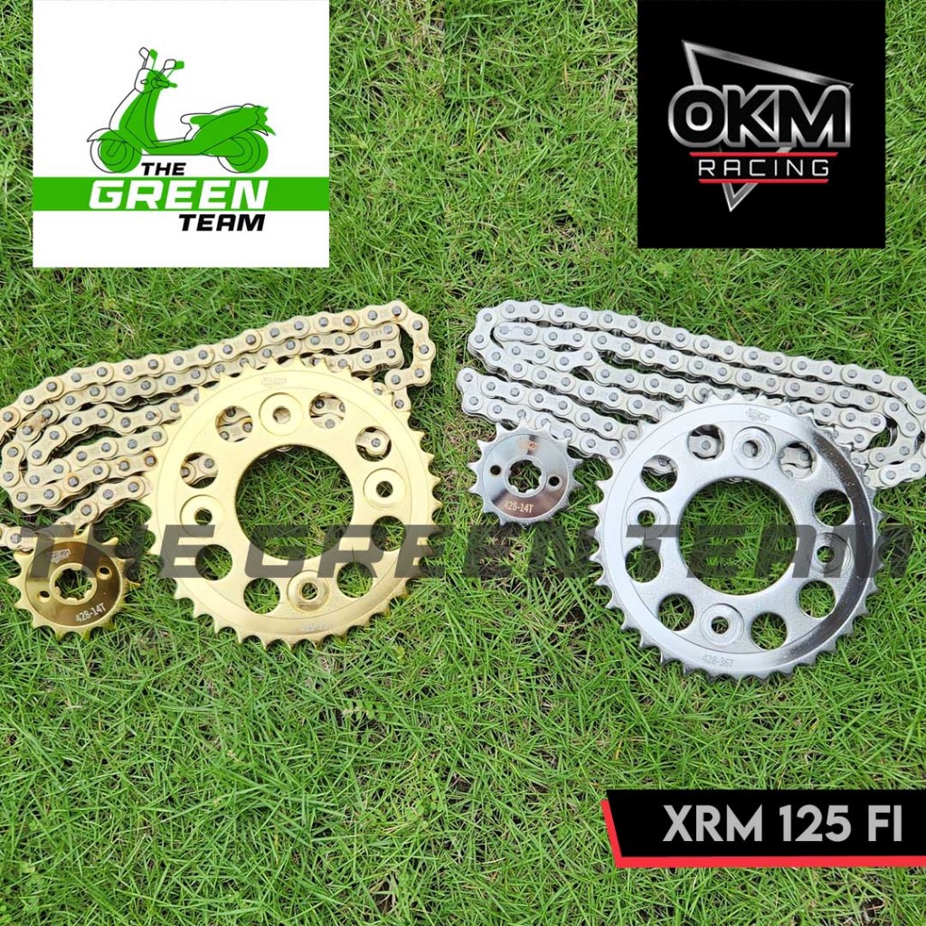 OKM Racing Chain & Sprocket Set ( XRM 125 Fi ) Available in Chrome ...