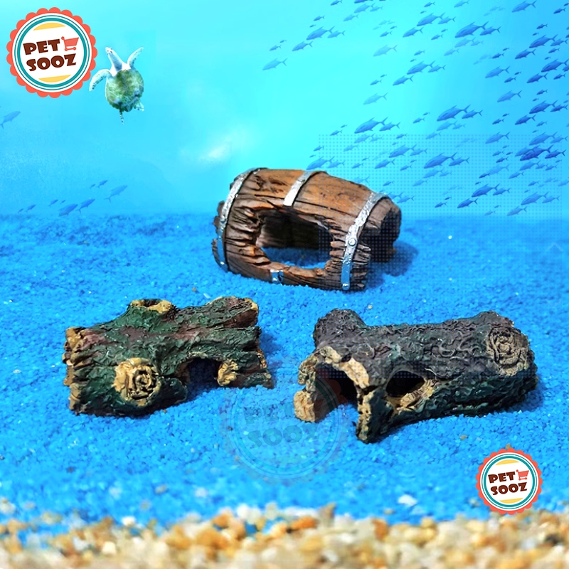 Aquarium decor fish shrimp hide house Resin tree bark Fish hiding cave ...