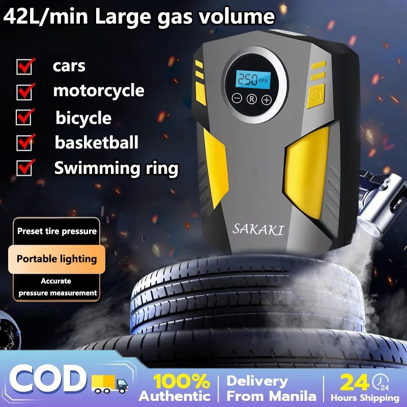 mini Portable air pump tire inflator car electric air pump motorcycle ...