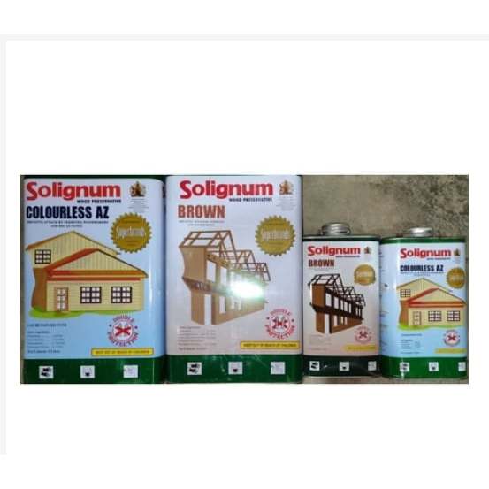 Solignum Wood Preservatives Colourless and Brown 4 Liters and 1 Liter ...