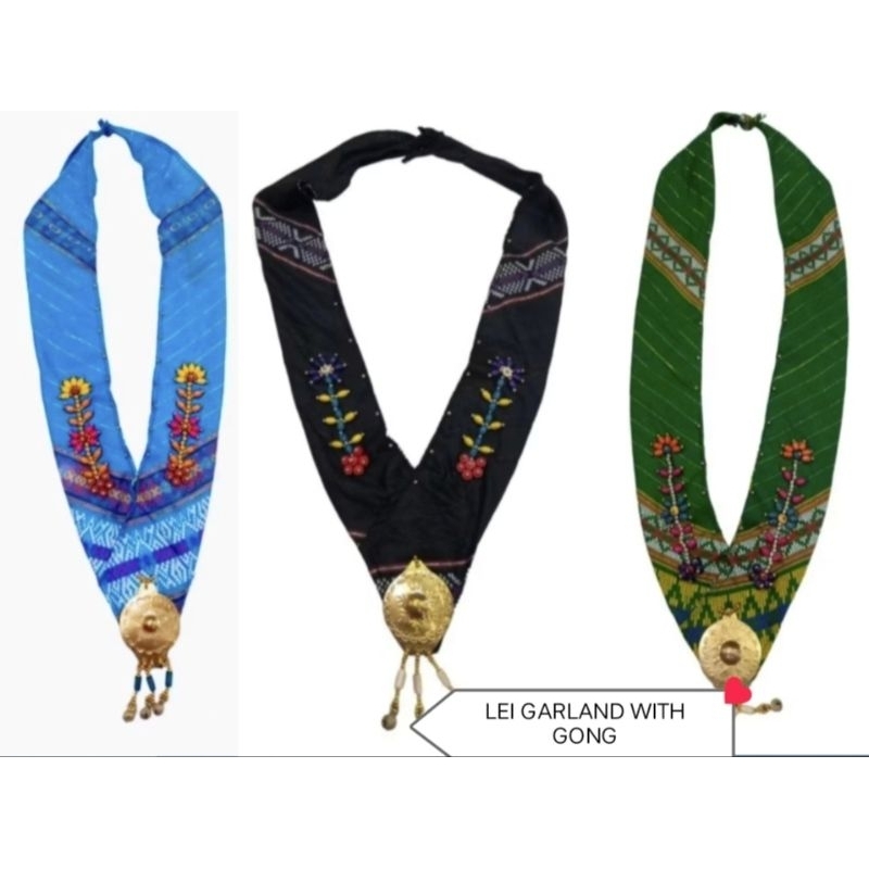 WELCOME LEI GARLAND WITH GONG / ETHNIC NECKLACE /BATIK GARLAND LEI ...