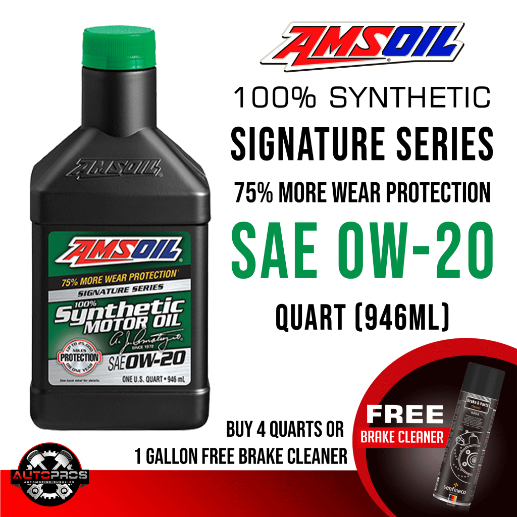 AMSOIL Signature Series 0W-20 Synthetic Gas Motor Oil Quart/Gallon ...