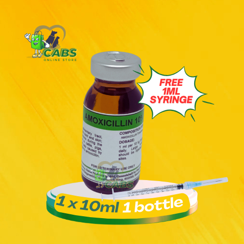 AMOXICILLIN 10% 100ML 10ml plus 1ml syringe infection alimentary tract ...
