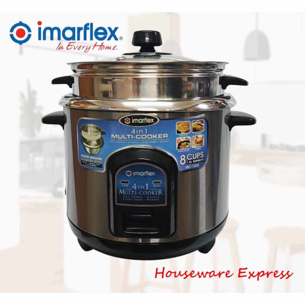 Imarflex IRC-150S 4-in-1 Multi-Cooker - 1.5L / 8 Cups IRC150S (Houseware Express) | Shopee ...