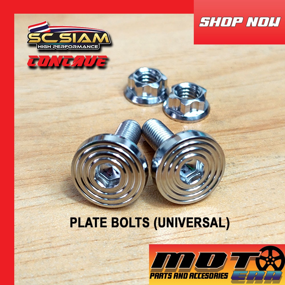 SC SIAM CONCAVE STAINLESS BOLTS UNIVERSAL PLATE NUMBER BOLTS WITH NUT ...