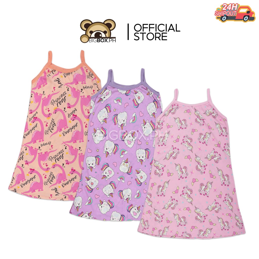 BigboxPH Kids Everyday Spaghetti Dress Pambahay Daster for Girls 1-12 ...