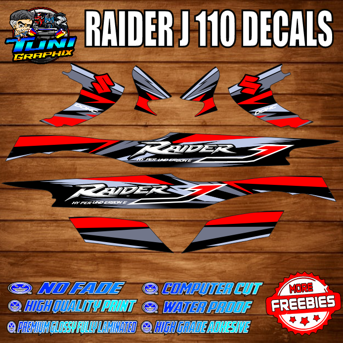 RAIDER J 110 STICKER DECALS 2024 with freebies | Shopee Philippines