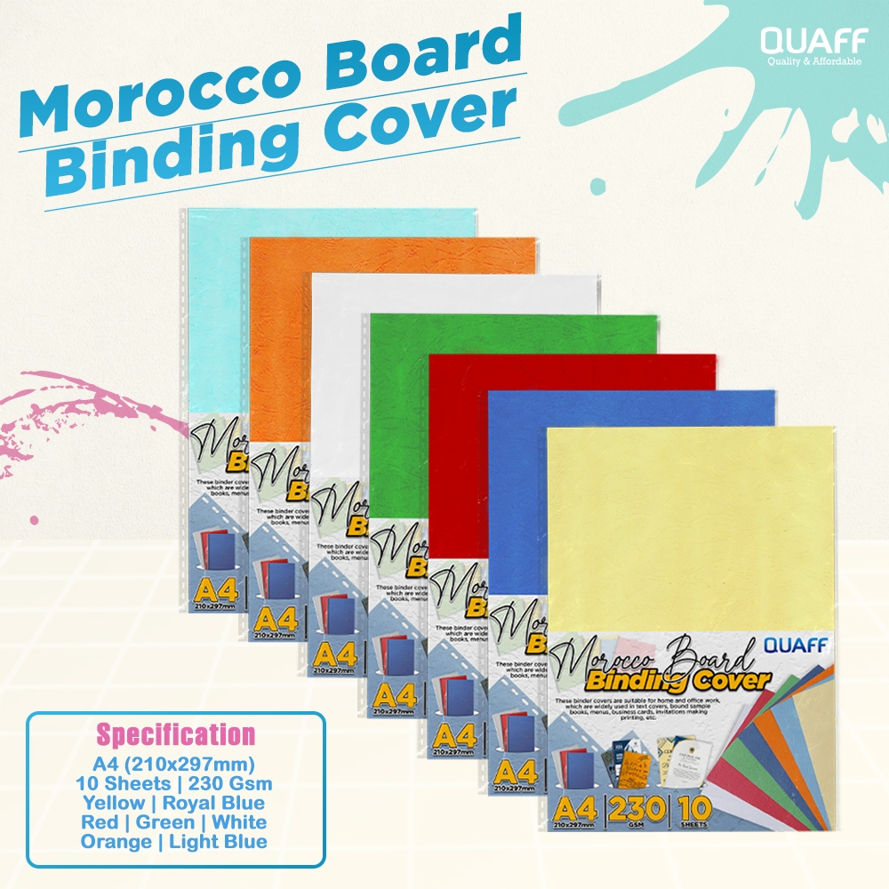 Quaff Morocco Board Paper Binding Cover A4 Size (10 Sheets) | Shopee ...