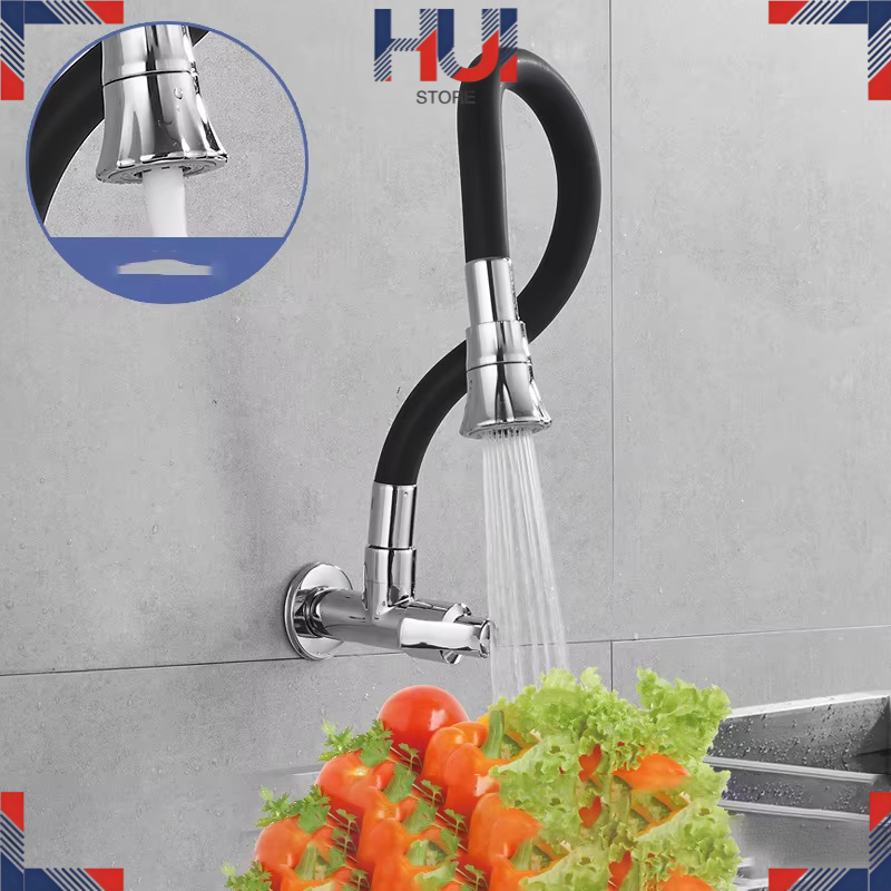 Kitchen Faucet Rotate Flexible Cold Tap Wall Mounted Faucet Two ...