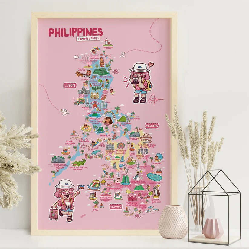 Pink Map of the Philippines Poster | Shopee Philippines