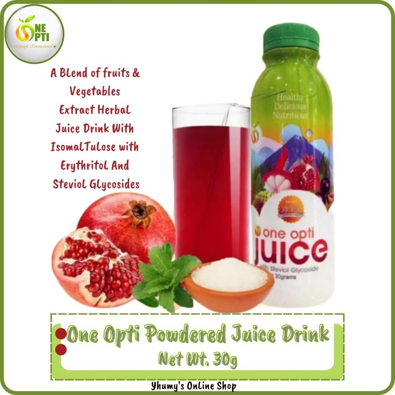 One Opti Juice Powdered Drink | HerbaL Extracts | Net Wt. 30g | Fruit ...