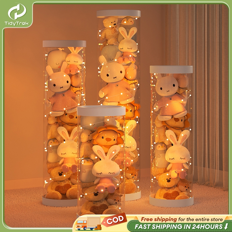 TT Stuffed Animal Storage Transparent Doll Storage Toy Storage Bucket ...