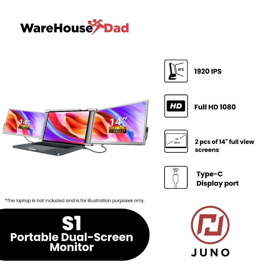 Juno S1 Portable Dual-Screen Monitor for Notebooks | Shopee Philippines