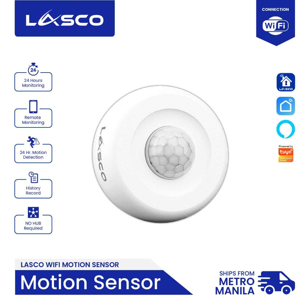 Lasco Smart Wi-Fi Motion Sensor - PIR Motion Detector Notifies and ...