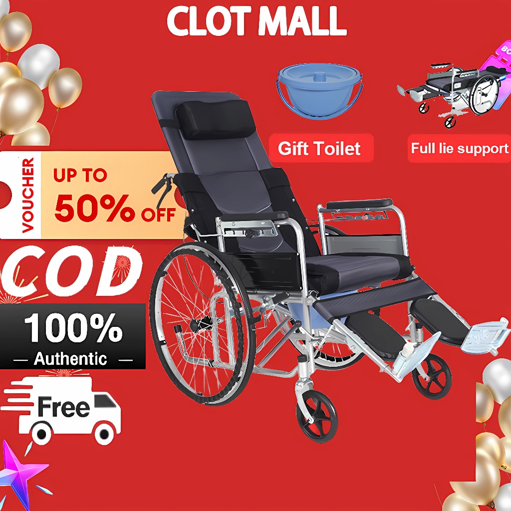 CLOT Wheelchair for Adult Folded High Back Reclining Multifunction ...