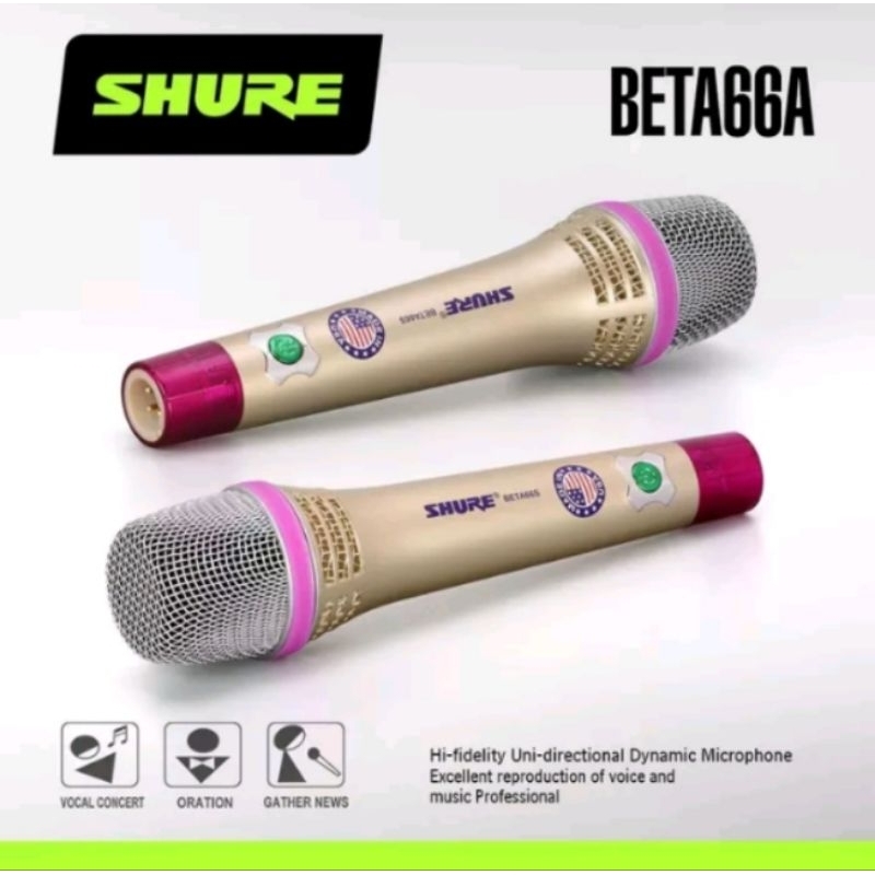 SHURE { BETA-66S } HIGH-End DYNAMIC PROFESSIONAL WIRED MICROPHONE with FREE FOAM | Shopee ...