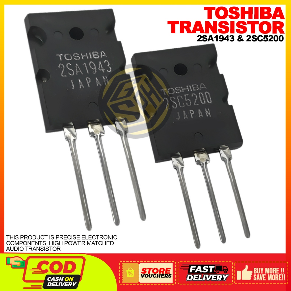 GARAGESALE01 COD Original Toshiba Transistor (2SA1943 & 2SC5200) | Shopee Philippines