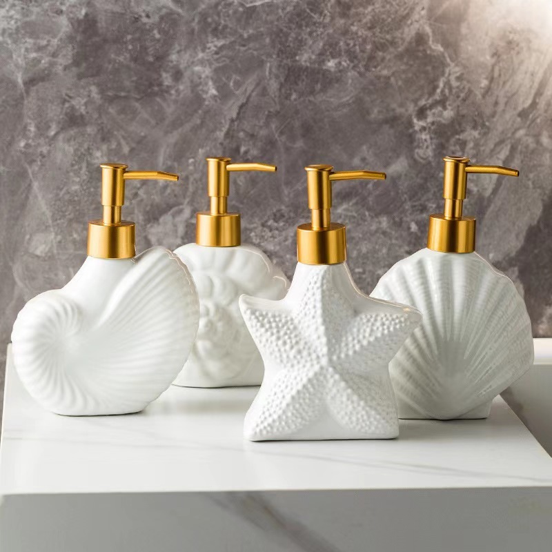 【ready stock】Ocean Theme Soap Dispenser Ceramic Lotion Bottle with ...