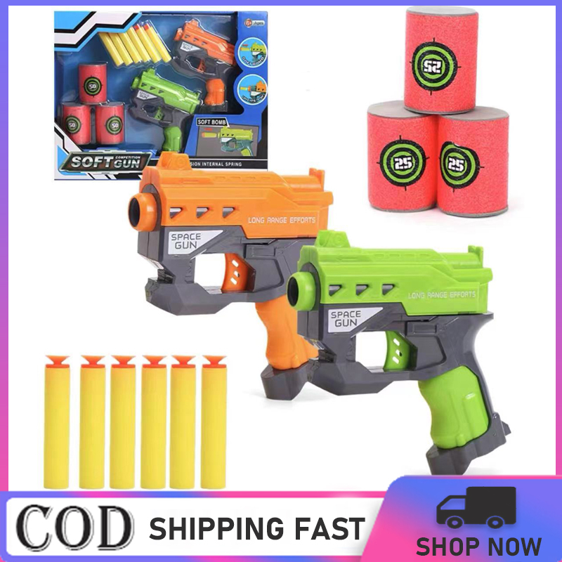 NERF Soft Bullet Gun 2-piece children's toy gun and soft bullet ...