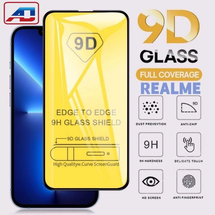 9D Full Tempered Glass for OPPO REALME C2 C3 C11 C12 C15 C17 A1K A11X A15 A5 A7 A3S A5S A5 A9 ...