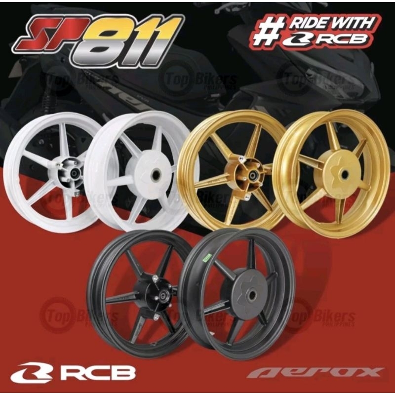 RCB ALLOY 6 SPOKES MAGS RB6 FOR YAMAHA AEROX 155 VVA V1 AND V2 FREE ...