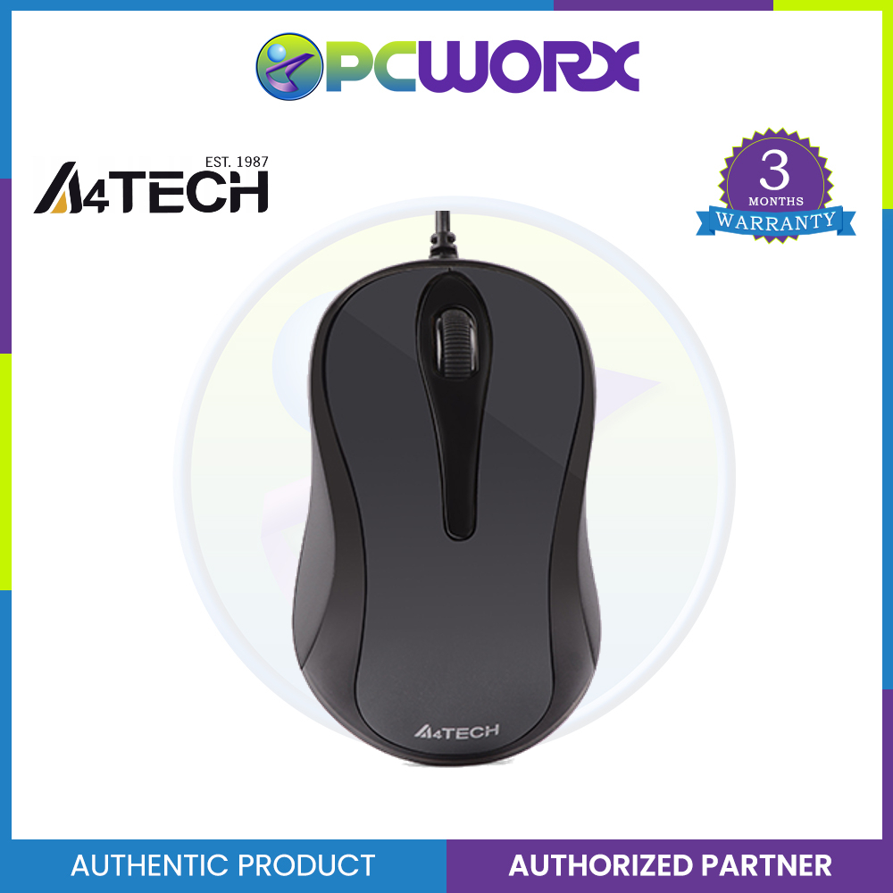 A4tech N-350 V-Track Padless USB Wired Mouse Glossy Grey | Shopee ...