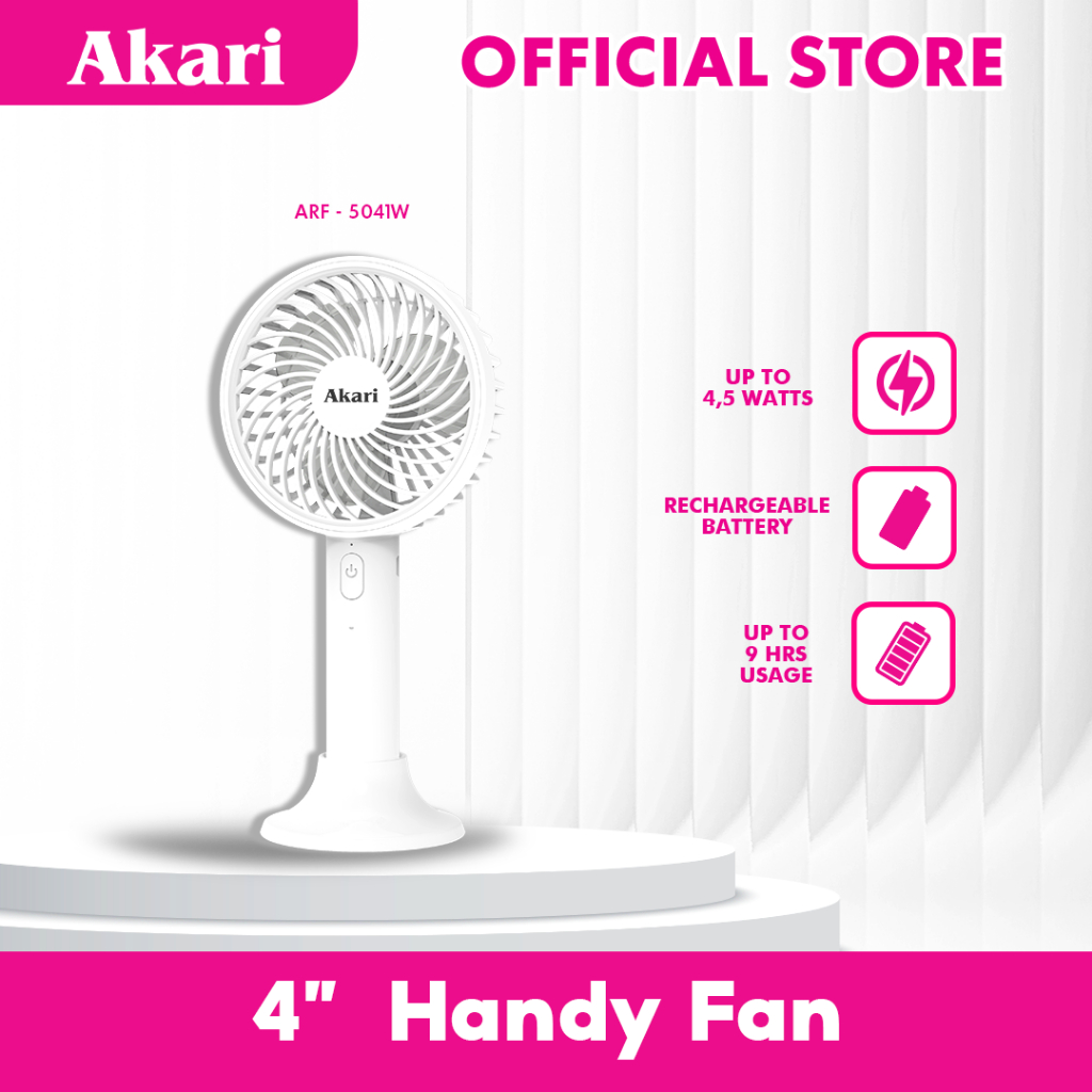 Akari 4" Handy Fan Rechargeable ARF-5041 | Shopee Philippines