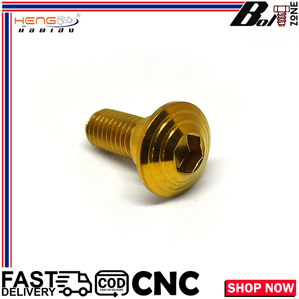 HENG STAINLESS MUSHROOM DISC BOLT GOLD HONDA / NMAX / SNIPER / RAIDER ...