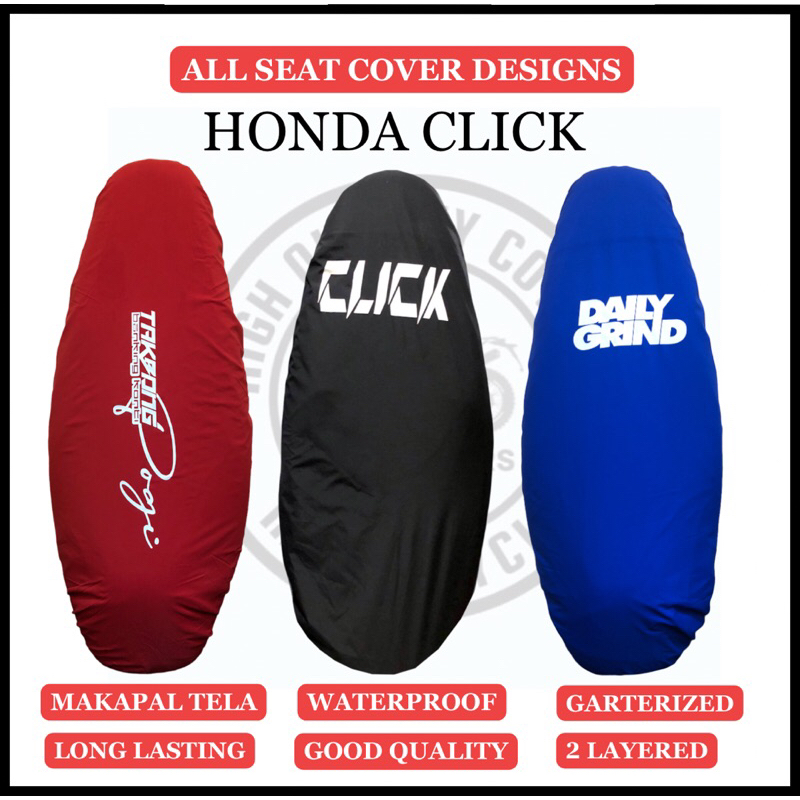 HONDA CLICK ALL SEAT COVER DESIGNS DOUBLE LAYERED, MAKAPAL, WATERPROOF ...