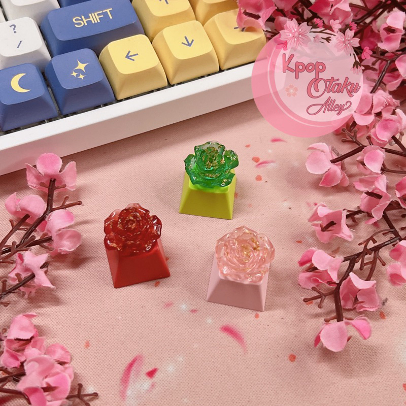 Ice Crystal Vibrant Color Flower Collection Artisan Keycaps | Kpop ...