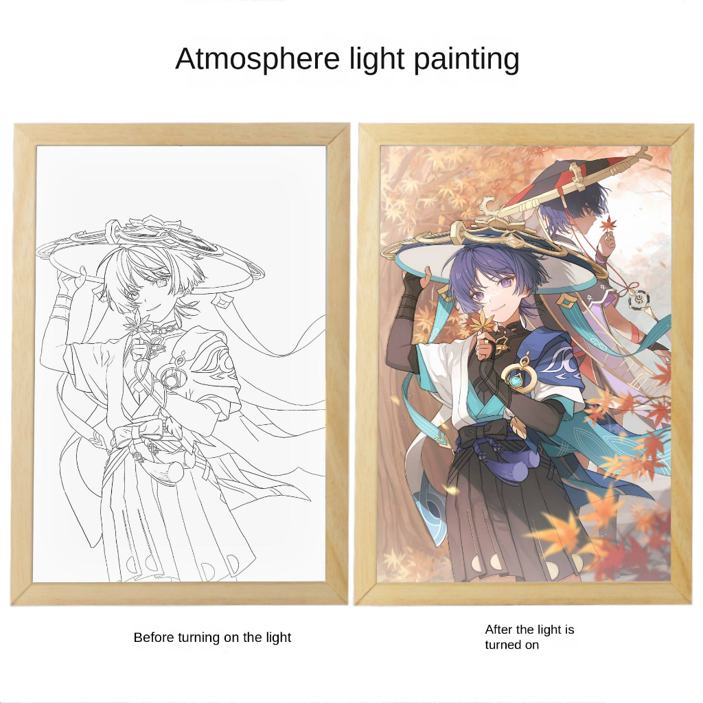 Genshin Impact Barbatos Zhongli Raiden Shogun light art painting ...