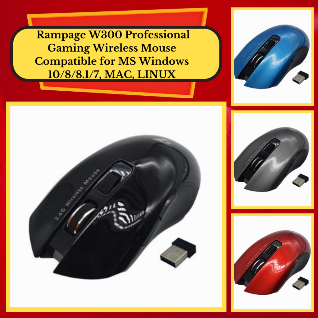 DSS Rampage W300 Professional Gaming Wireless Mouse Compatible for MS ...