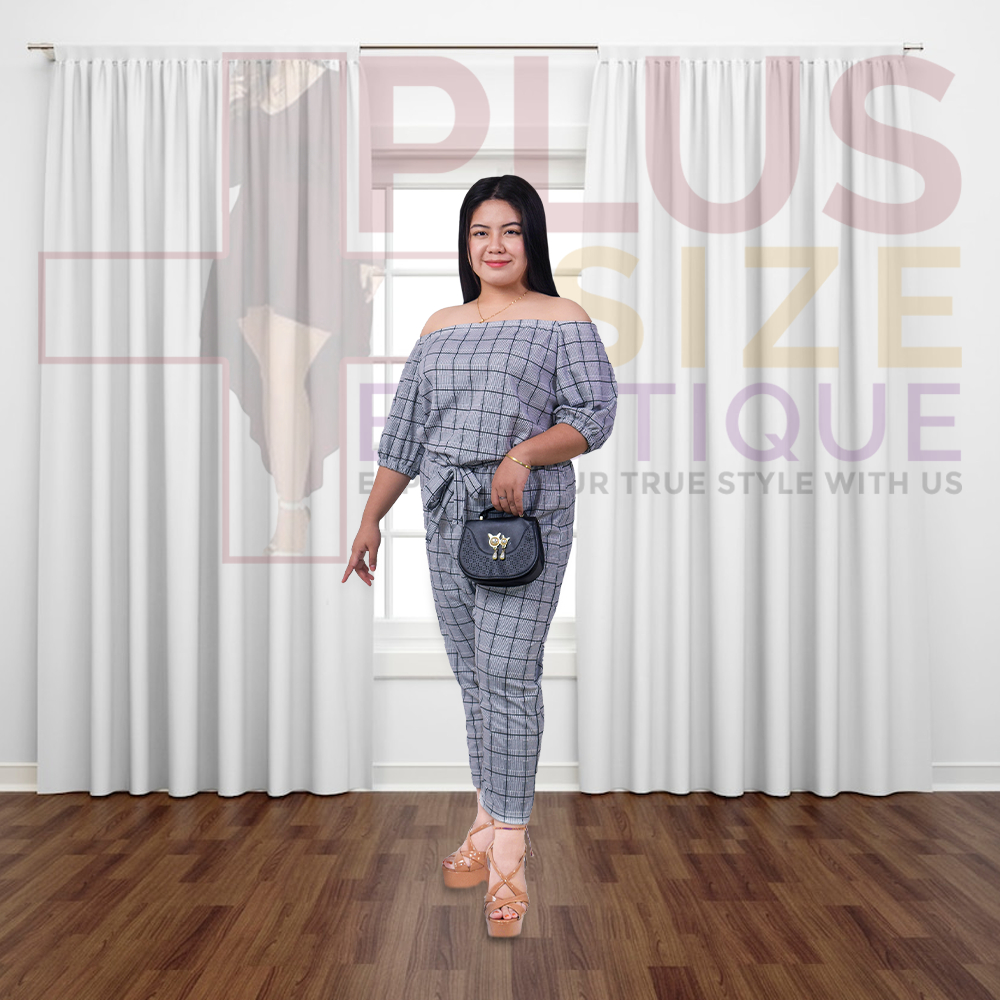 PLUS SIZE BOUTIQUE ELAINA JUMPSUIT FOR PLUS SIZE WOMEN - OFF SHOULDER ...