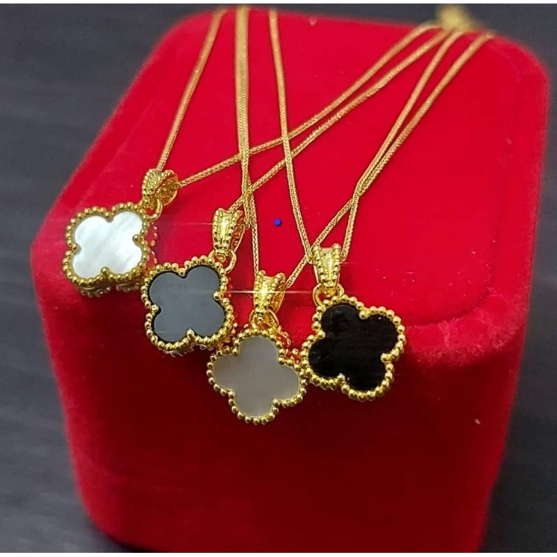 pawnable 18k saudi foxtail chain pendant inpired vca | Shopee Philippines