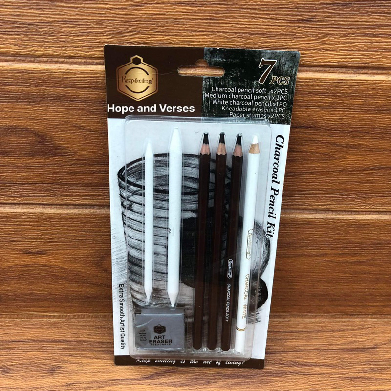 Charcoal Pencil Kit Set with art eraser charcoal pencil white | Shopee ...