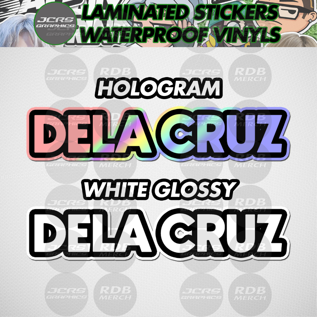Personalized Custom Sticker Name Laminated Waterproof Glossy Hologram ...