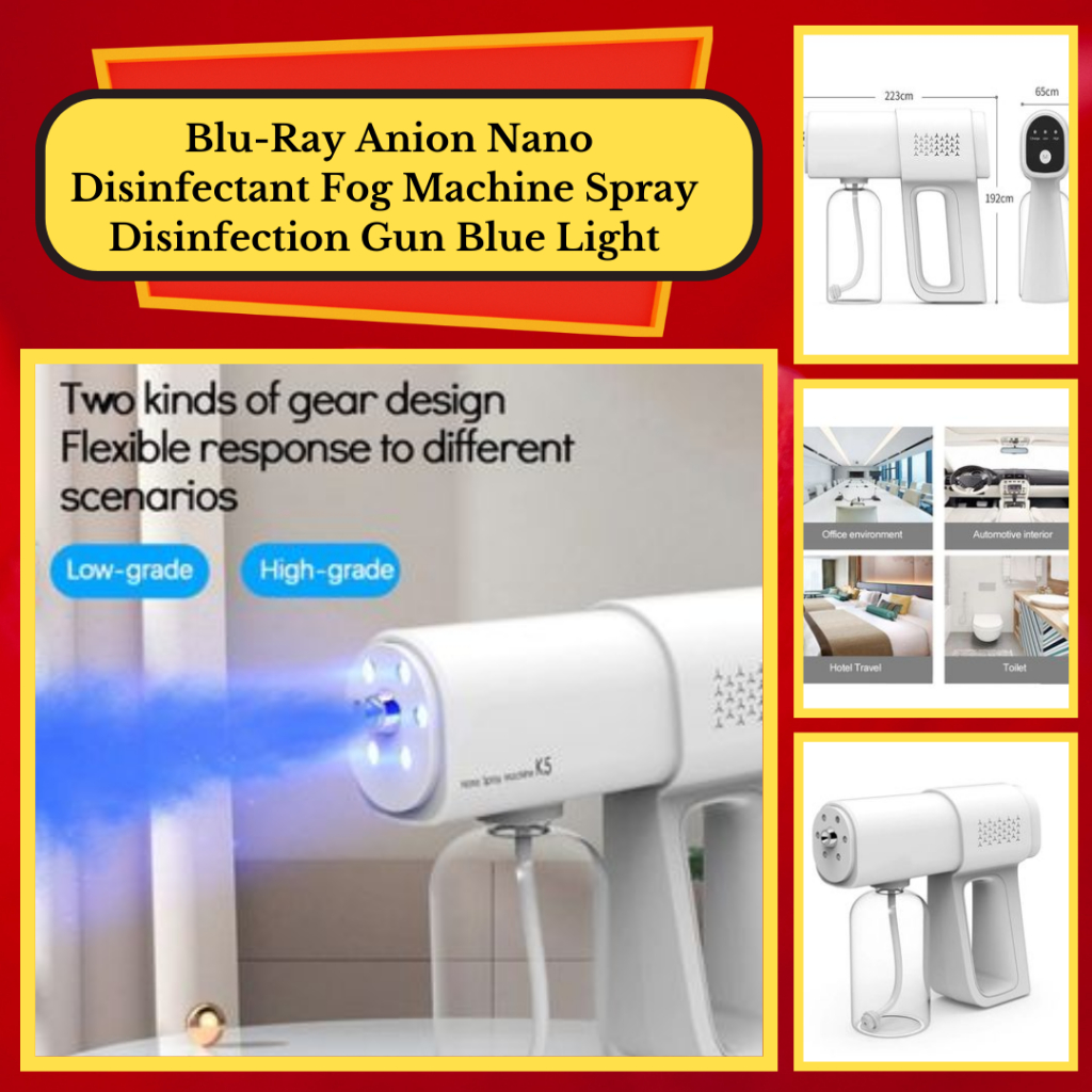 DSS Blu-Ray Anion Nano Disinfectant Fog Machine Spray Disinfection Gun ...