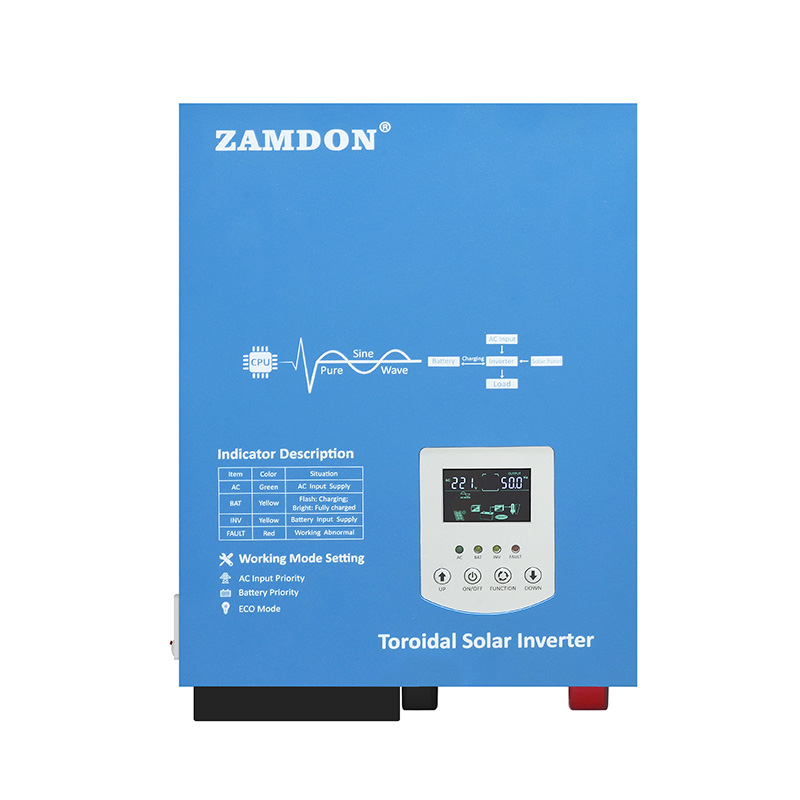 Zamdon 3KW 24V Toroidal Hybrid Off-grid Solar Inverter with 60A MPPT ...