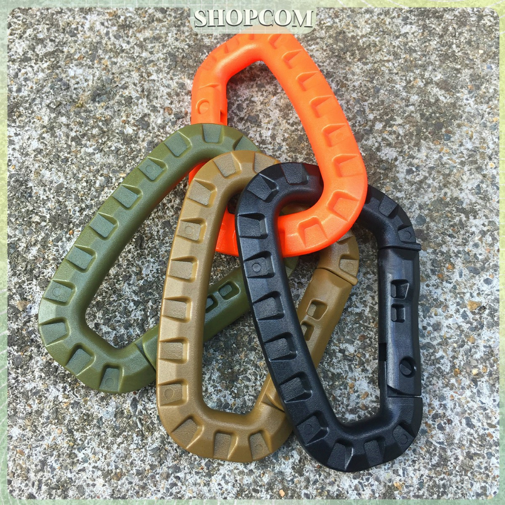 ShopCom Climbing Carabiner D-Ring Key Chain Clips Hook Camping Plastic ...