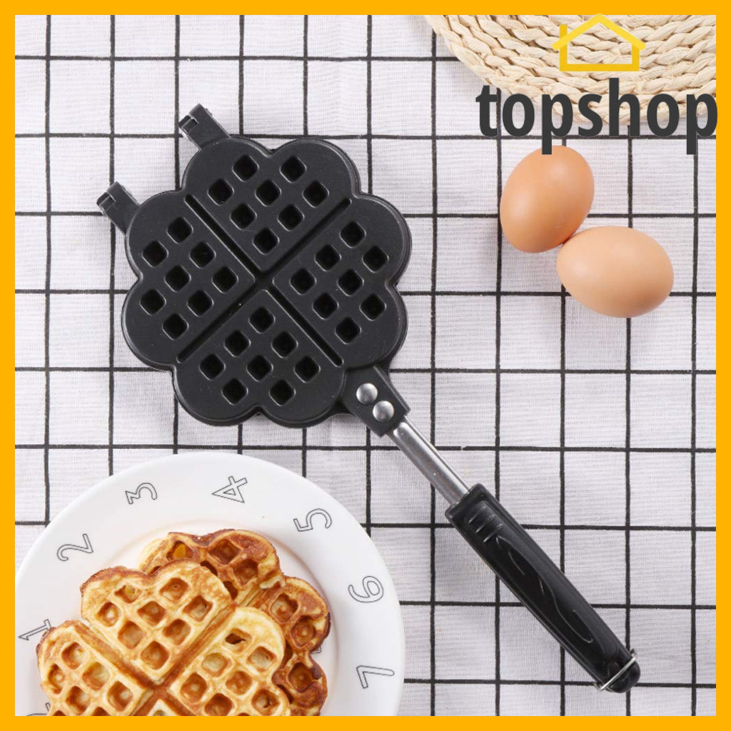 TOPSHOP Heart Waffle Baking Pan Waffle Maker Double Sided Waffle Pan ...