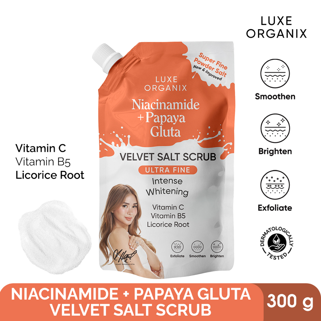 Luxe Organix Niacinamide + Papaya Gluta Velvet Salt Scrub 300g by ...